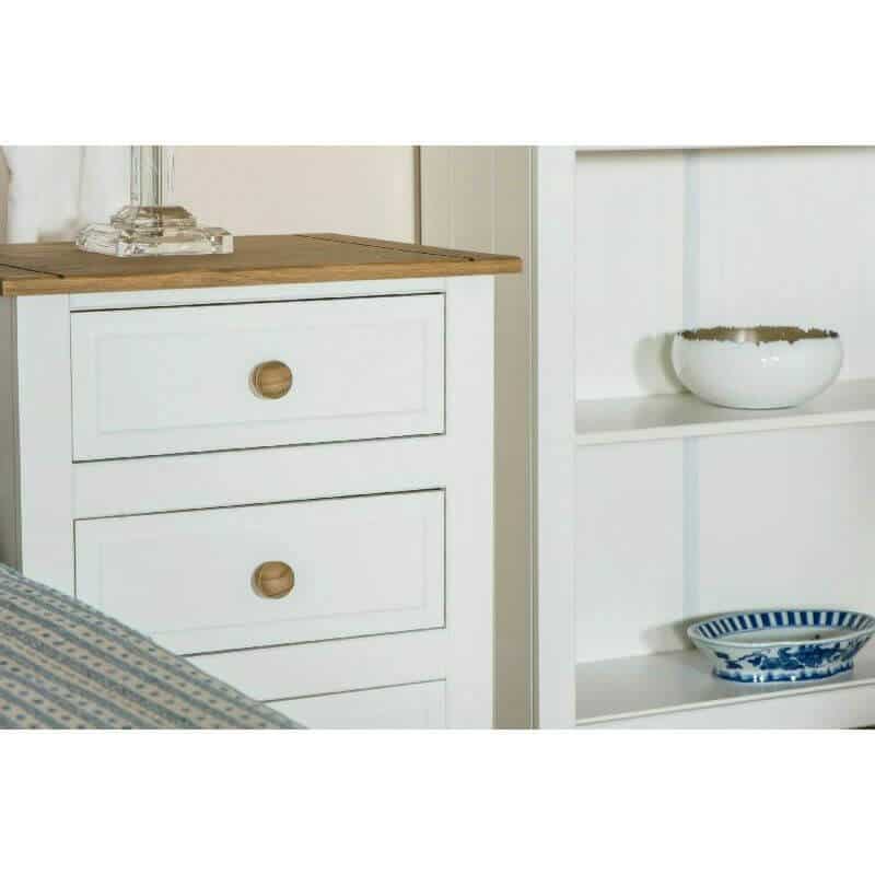 Capri White 3 Drawer Bedside Cabinet | Cheap-Furniture