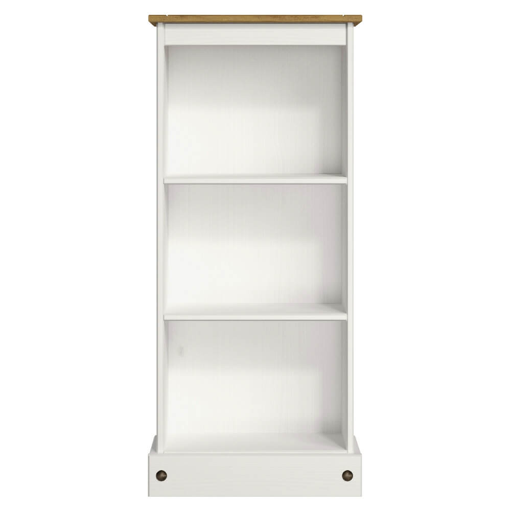 Whitewashed Low Narrow Bookcase [Corona White]